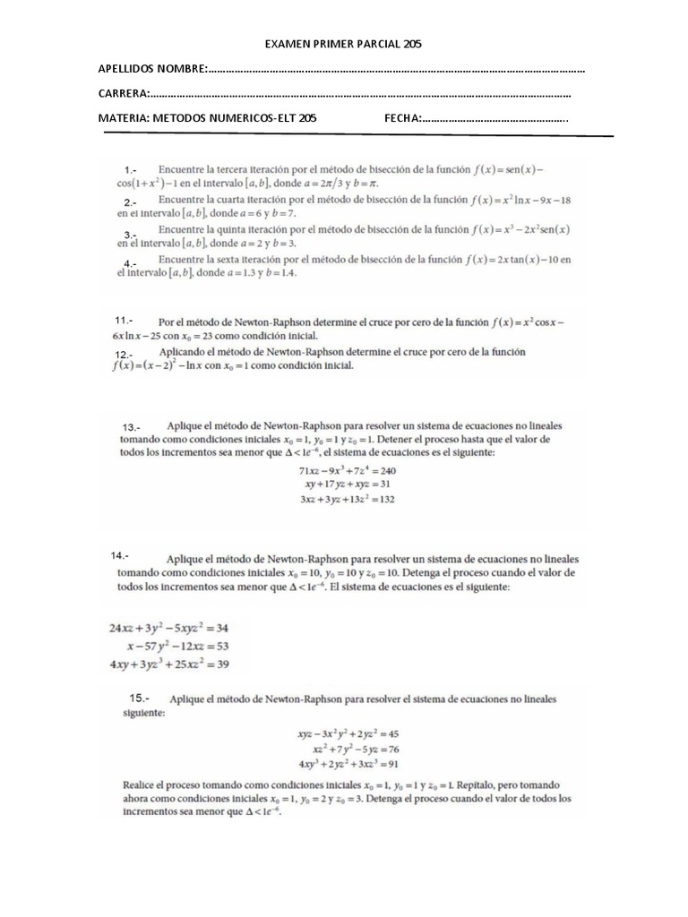 Examen Primer Parcial Elt 205 | PDF