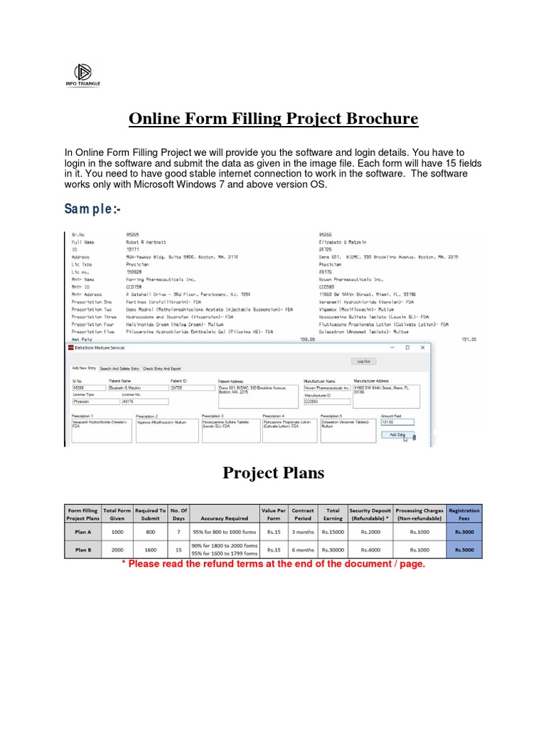 Online Form Filling Project Brochure: Sample | PDF | Computer File ...