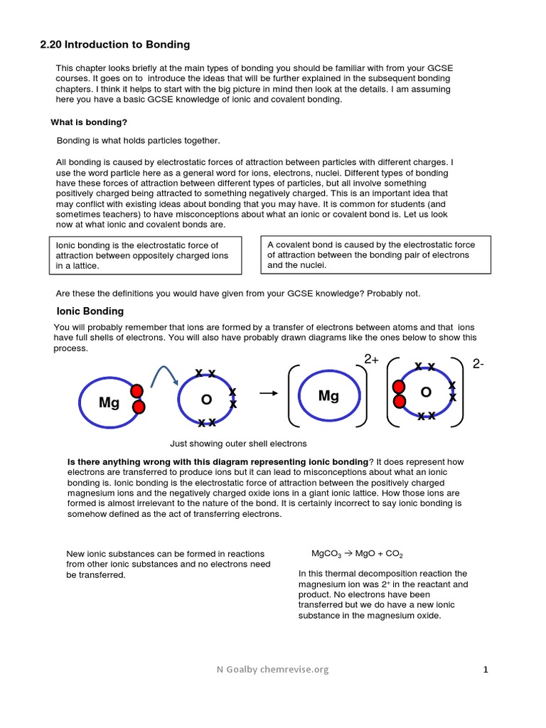 2 20 Introduction To Bonding | PDF | Ionic Bonding | Chemical Bond