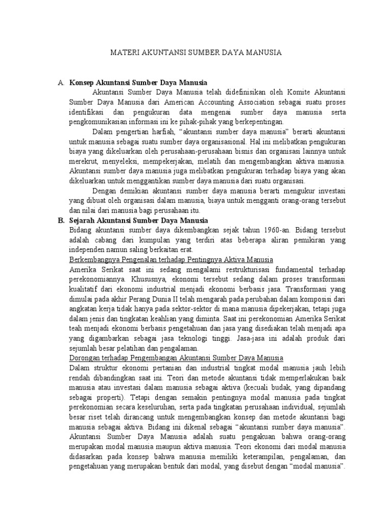 Materi Akuntansi Sumber Daya Manusia | PDF