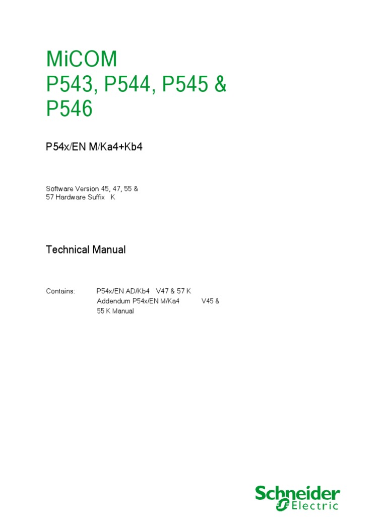 MiCOM P543,544,545,546 Current Differential Protection Relay | PDF ...