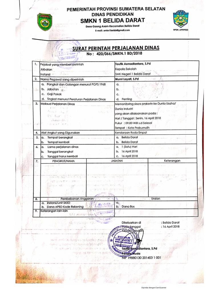 Poin. Dokumen Monitoring Pelaksanaan PKL | PDF