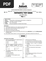 Aakash PT 1 QUESTION PAPER | PDF | Epithelium | Force