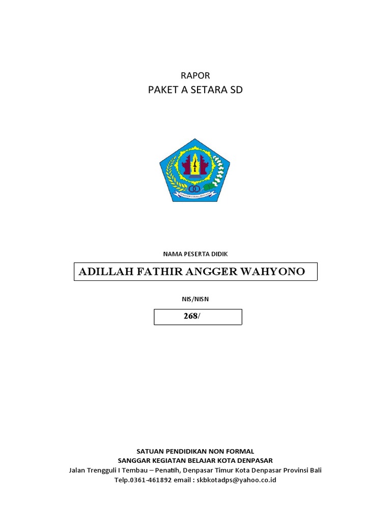 Contoh Raport Paket A | PDF