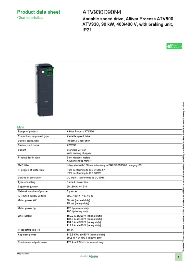 Altivar Process ATV900 - ATV930D90N4 | PDF | Electric Motor | Relay