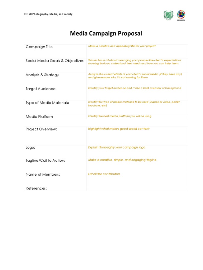 Media Campaign Proposal Template | PDF