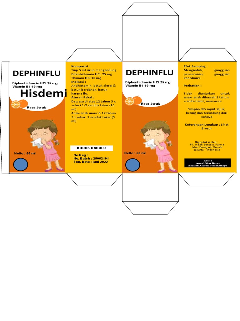 Desain Kemasan Sirup Diphenhidramin | PDF
