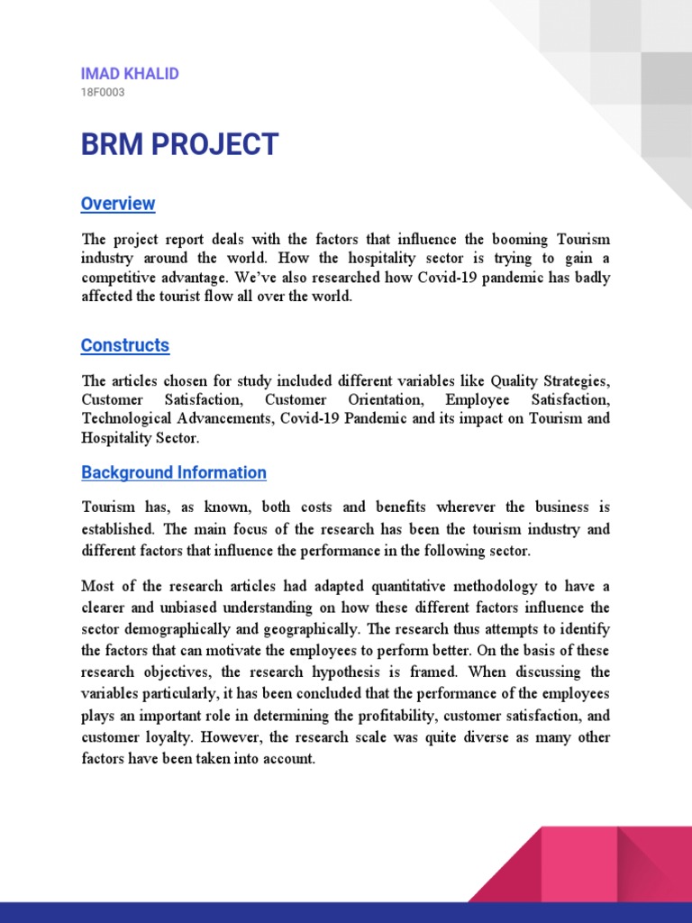 18F0003 - BRM Project | PDF | Customer Satisfaction | Employment