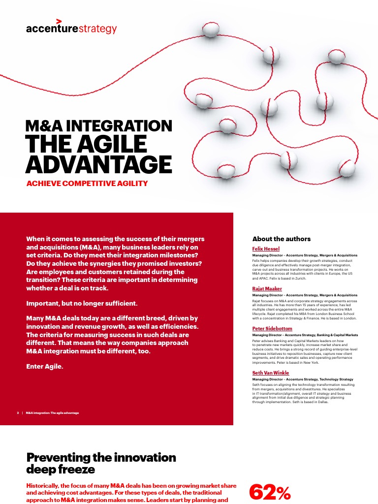 Accenture Strategy M A Integration The Agile Advantage PoV 2020 | PDF ...