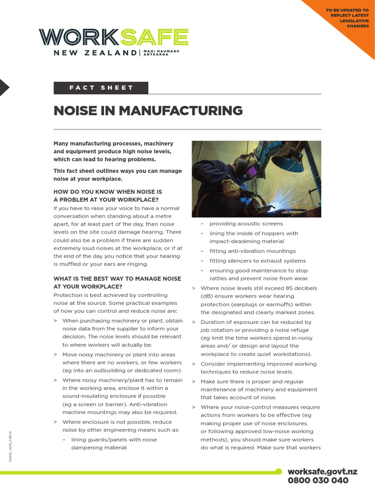 Managing Noise in Manufacturing Workplaces | PDF | Noise | Hearing Loss