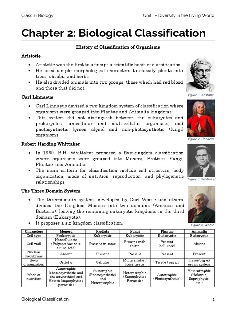 Chapter 2: Biological Classification: Class 11 Biology Unit I ...
