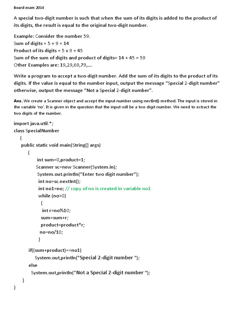 Number Based-Special Two Digit No 7th June21 | PDF | Computer Programming | Software Engineering