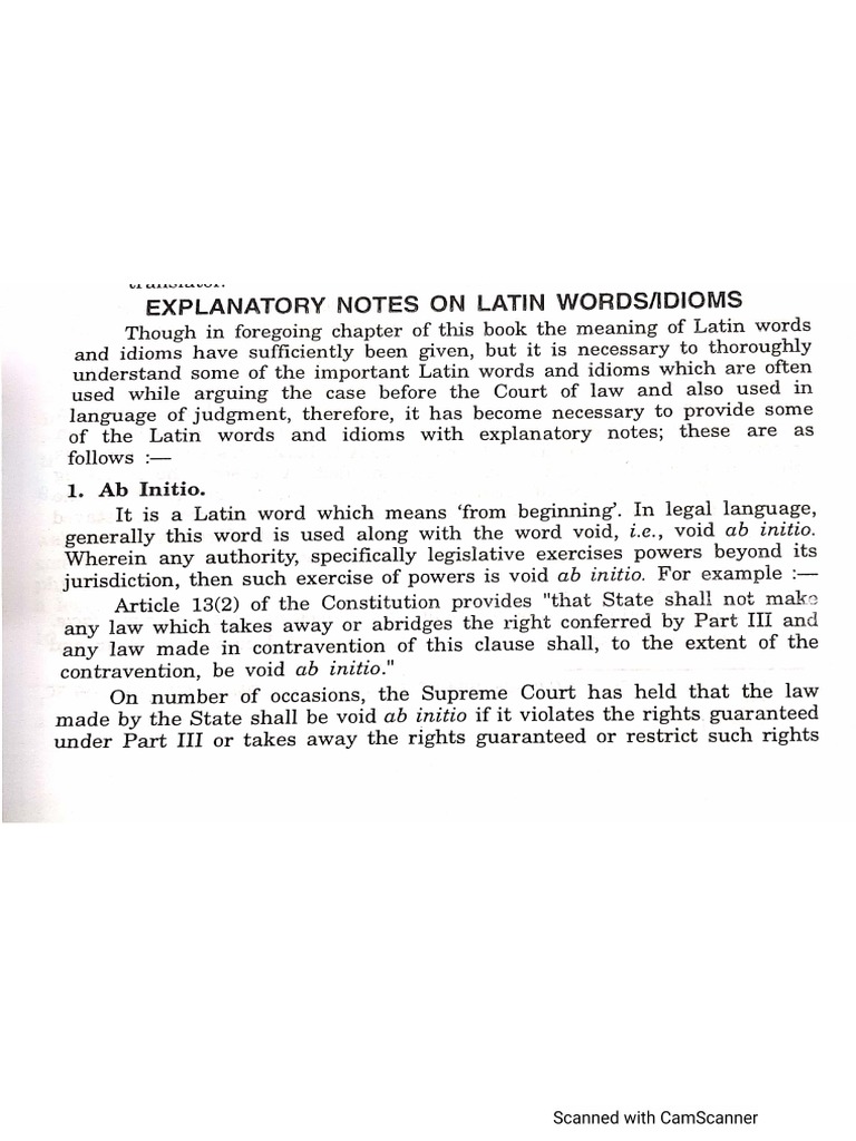 Latin Words-Idioms With Explanation | PDF