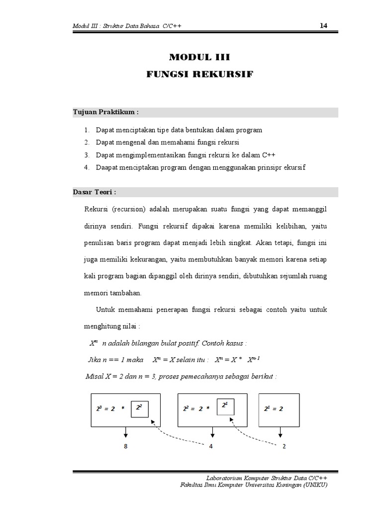 Pengenalan Fungsi Rekursif C++ | PDF