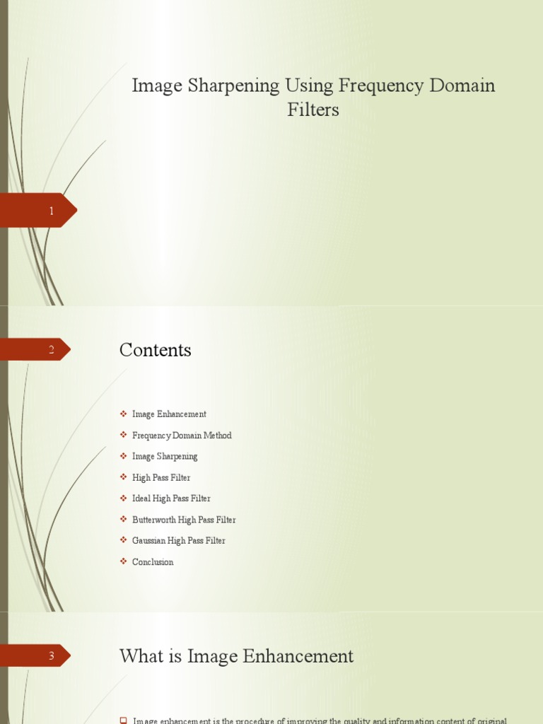 Sharpening Images Using Frequency Domain High Pass Filters | PDF ...
