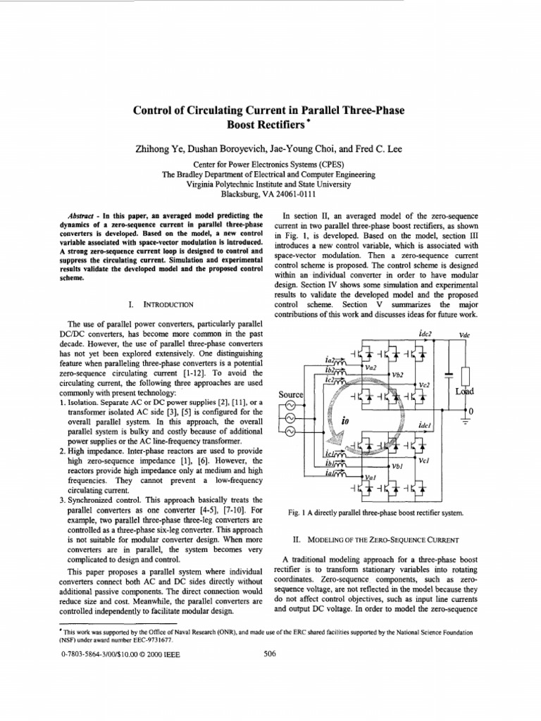 7 Control of Circulating Current in Parallel Three-Phase | PDF ...
