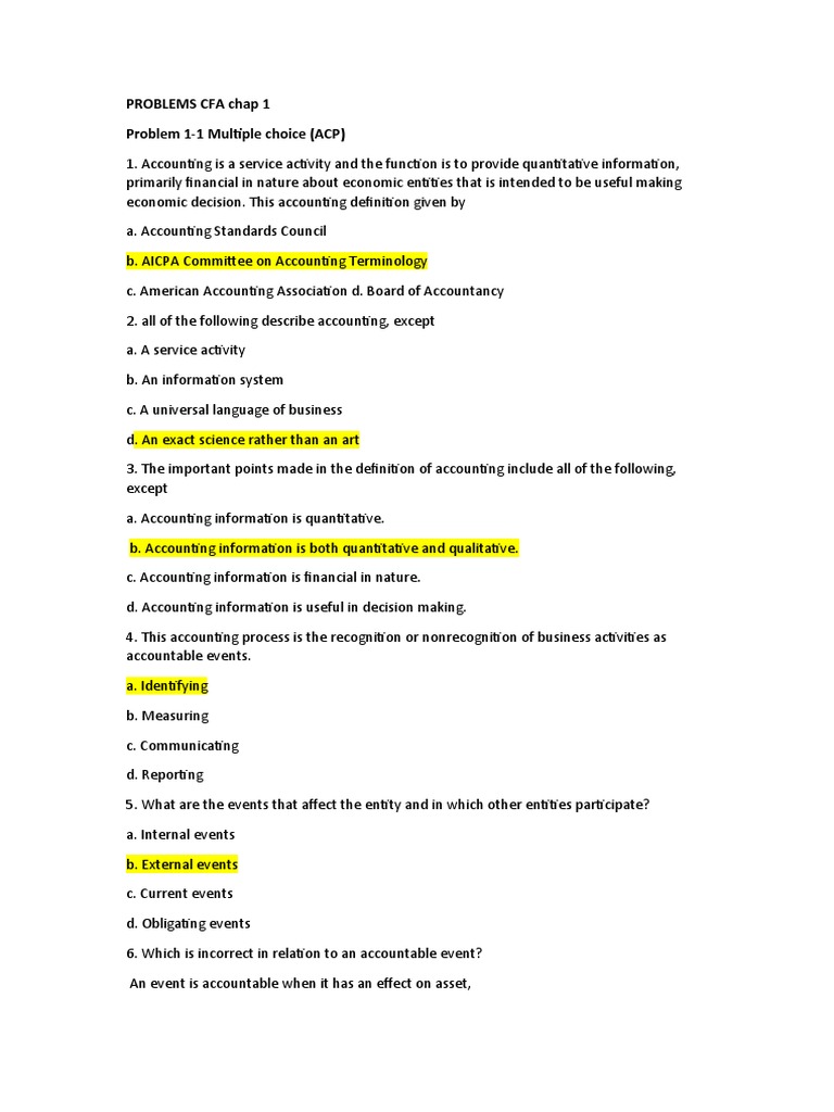PROBLEMS CFA Chap 1 | PDF | International Financial Reporting Standards ...