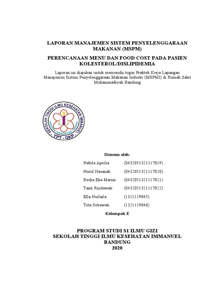 Laporan MSPM Kelompok e Food Cost Fix | PDF