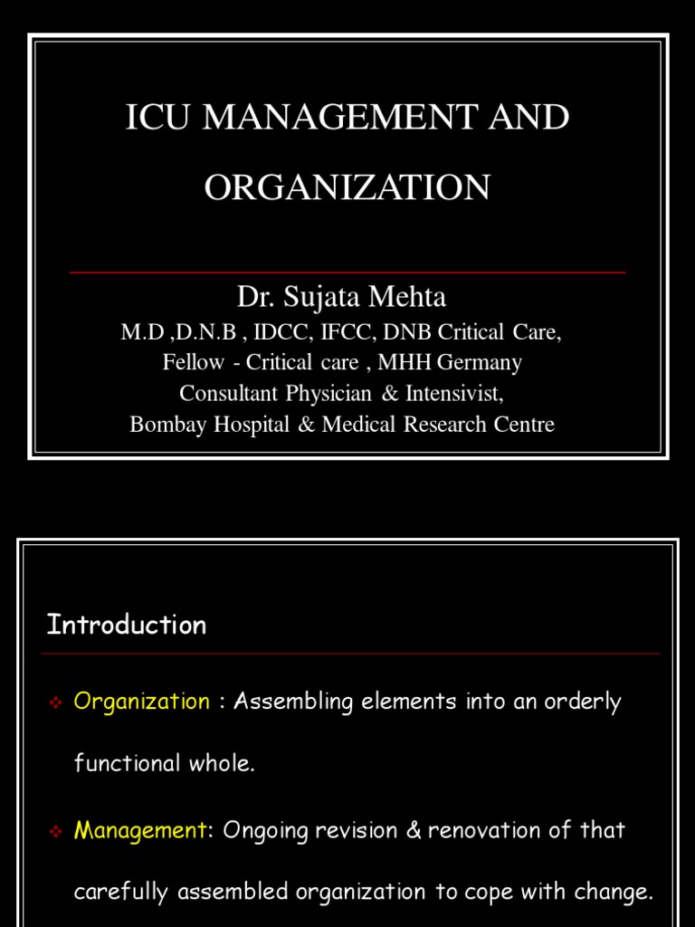 ICU Management and Organization Guide | PDF | Intensive Care Medicine ...