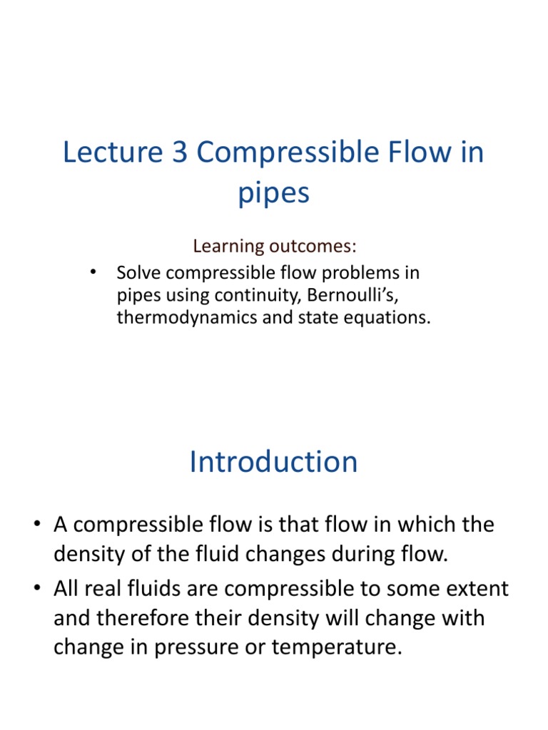L3 Compressible Flow in Pipes | PDF