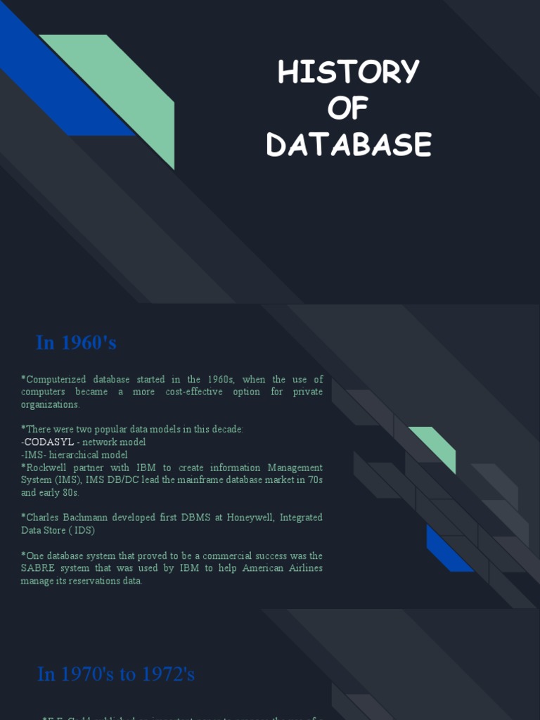 Evolution of Database Systems History | PDF | Relational Database ...