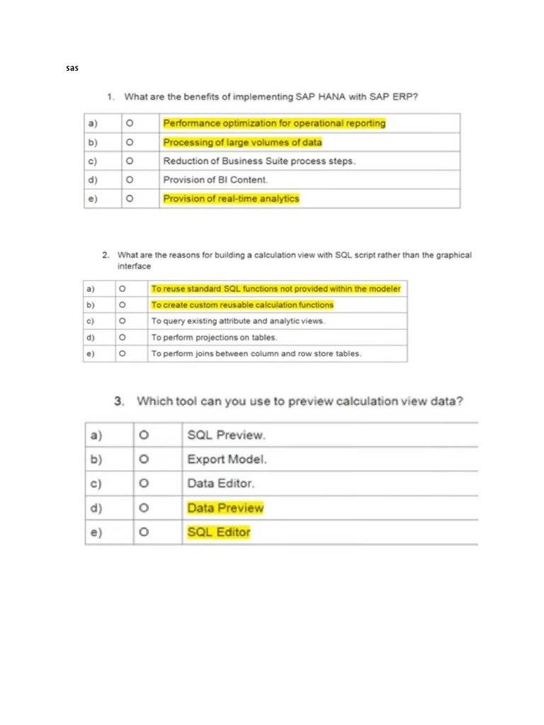 Practice Test 1 - Results and Analysis of SAP HANA and ABAP ...