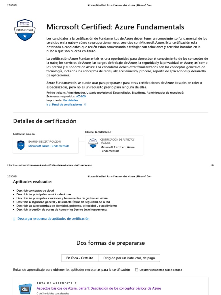 Azure Fundamentals | Descargar gratis PDF | Microsoft Azure | Computación en la nube
