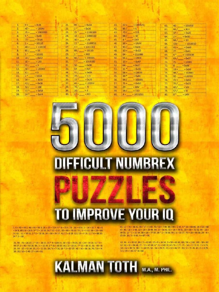 5000 Difficult Numbrex Puzzles To Improve Your IQ | PDF | Numbers ...