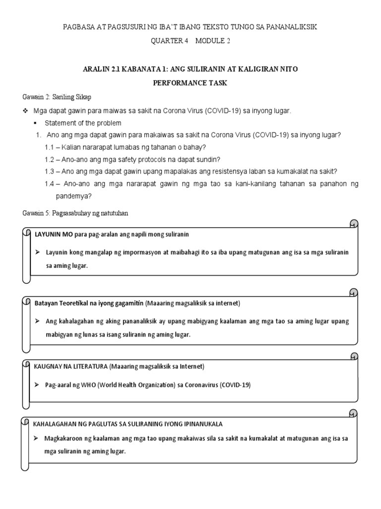 Pagbasa at Pagsusuri NG Iba Module 23 | PDF