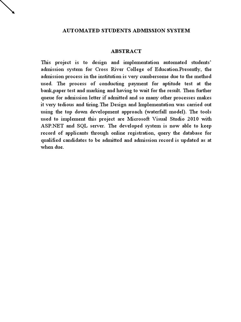 Automated Students Admission System | PDF | Software Development Process | Databases