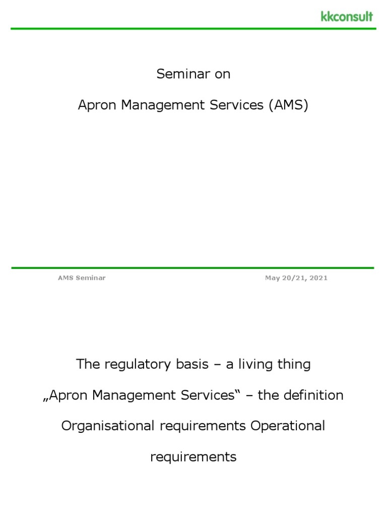 Seminar On Apron Management Services (AMS) | PDF | European Economic ...