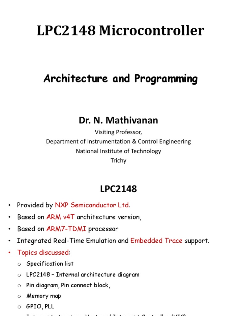 LPC2148 Microcontroller Architecture and | PDF | Computer Hardware | Computer Engineering