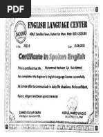 English Speaking Certificate | PDF