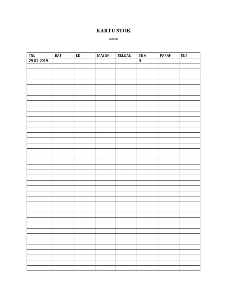 Kartu Stok Lab | PDF