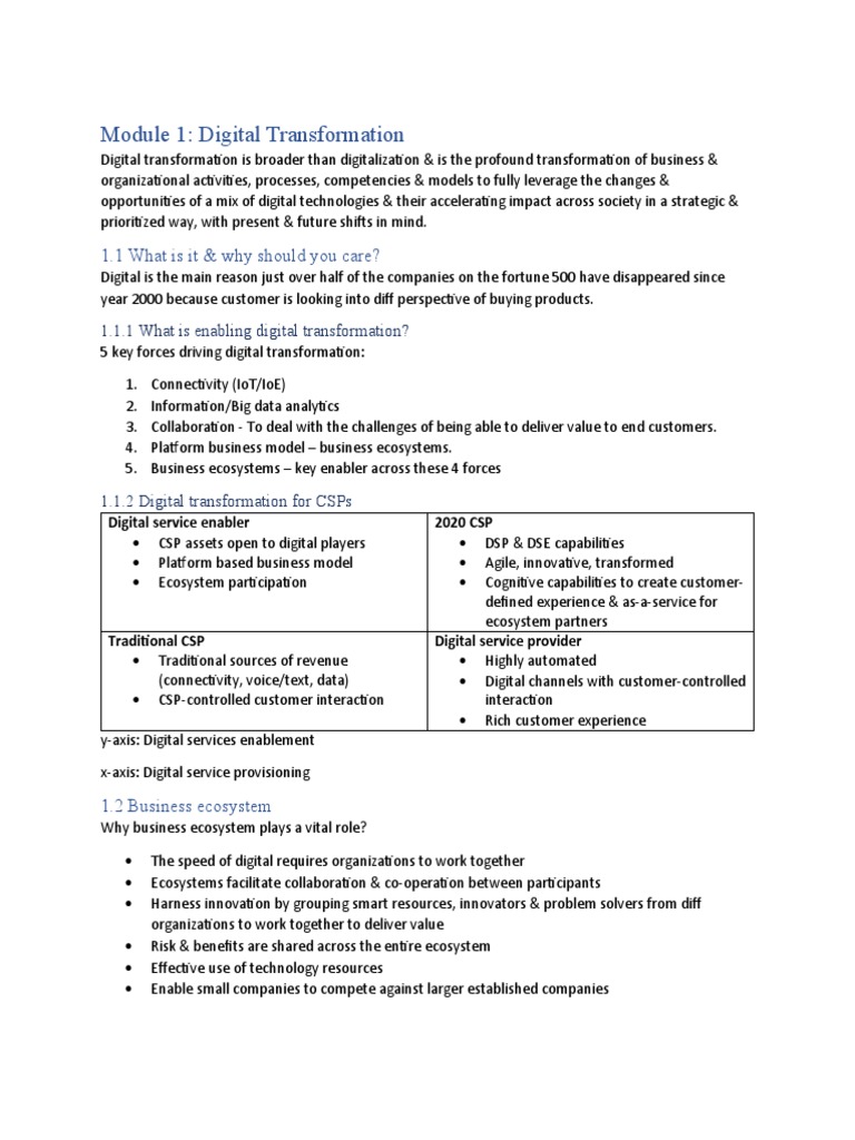 Digital Transformation for CSPs | PDF | Business Model | Use Case