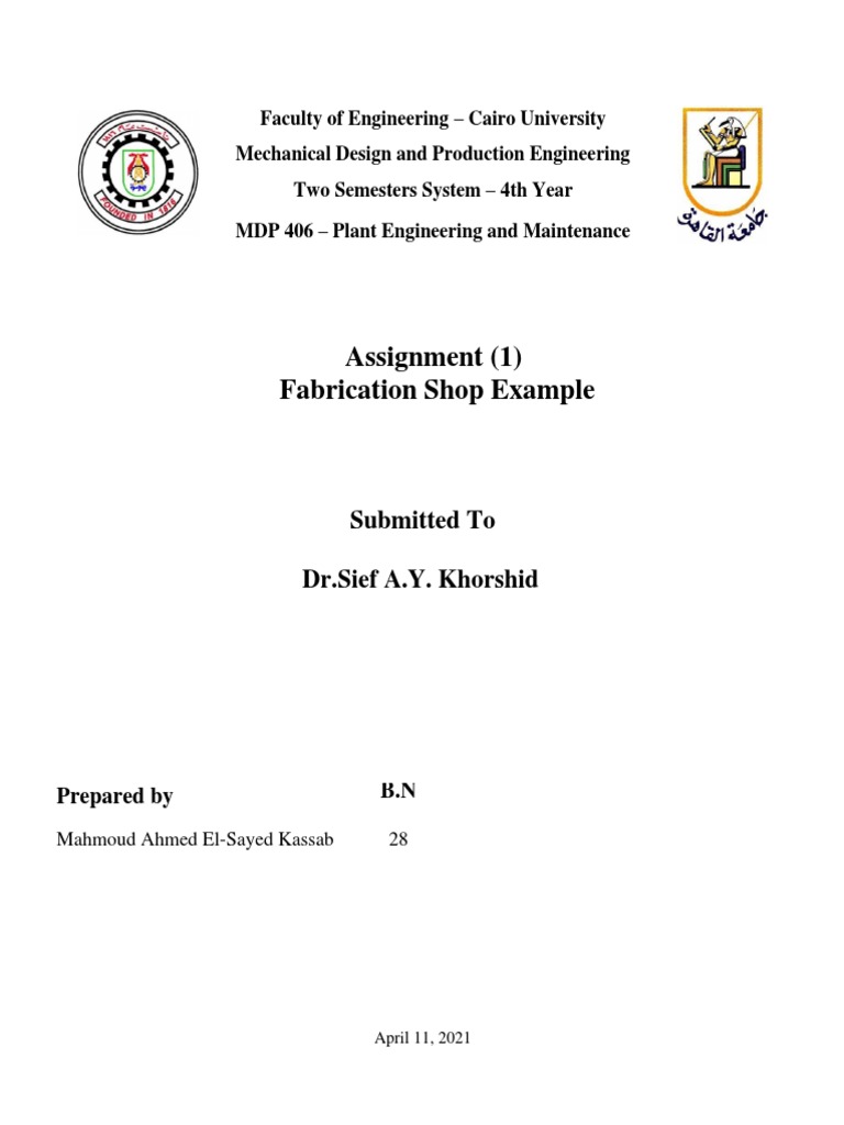 Fabrication Shop Example (Report) | Download Free PDF | Grinding ...