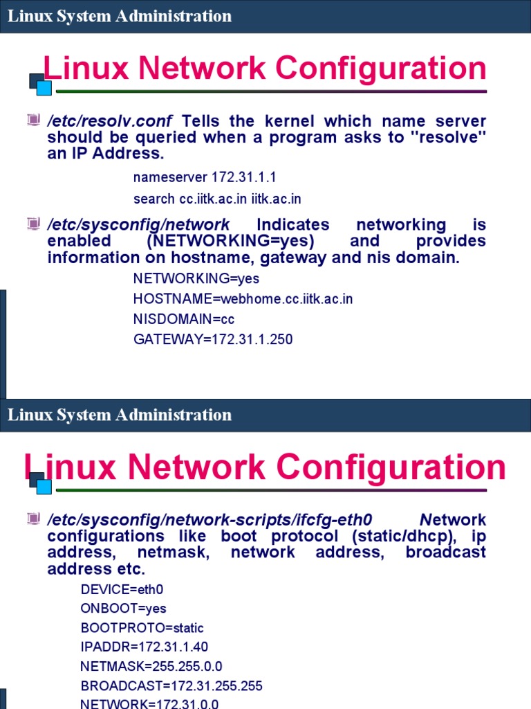 Linux Network Configuration: /etc/resolv - Conf Tells The Kernel Which Name Server | PDF