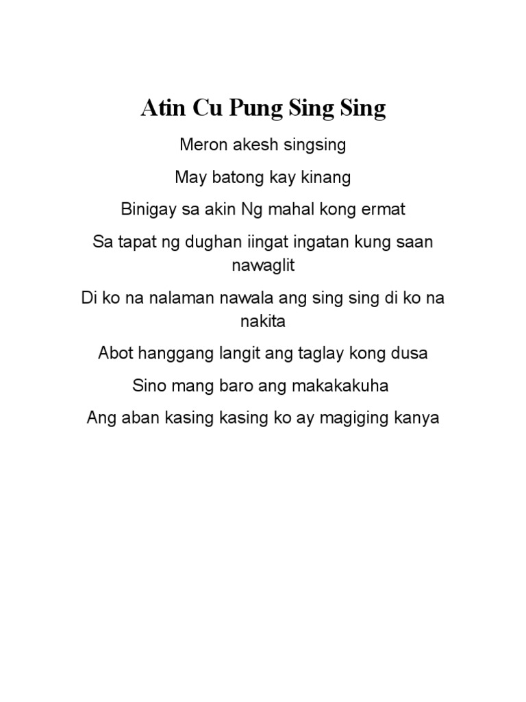 Atin Cu Pung Sing Sing | PDF