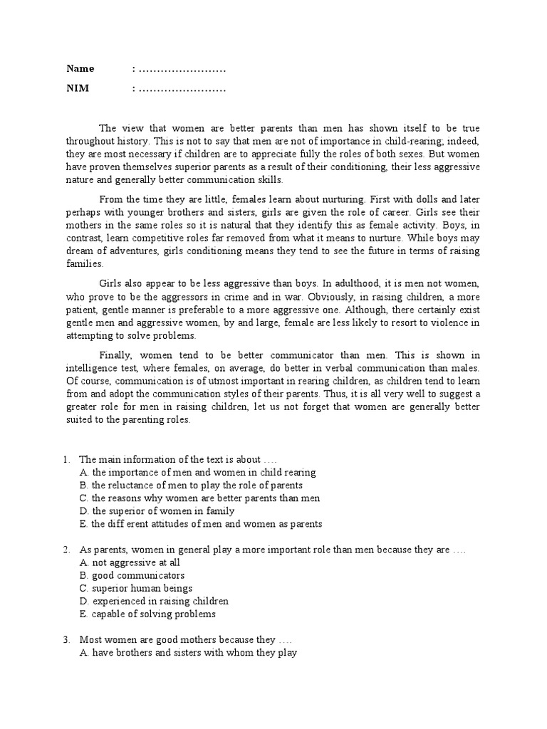 Name: NIM | PDF | Parenting | Relationships