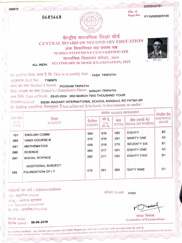 Theoryt. PR.: of Birth H-GHR | PDF | Qualifications | Educational Assessment And Evaluation