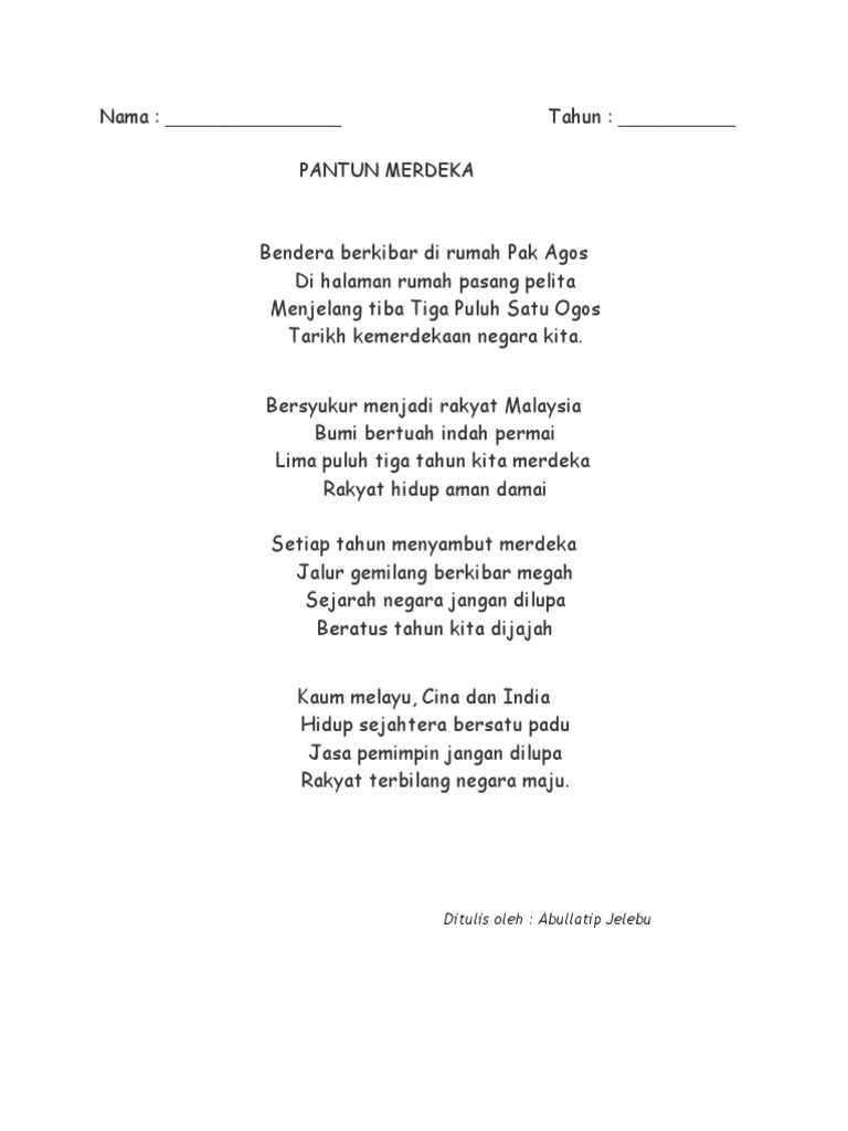 Pantun Merdeka | PDF