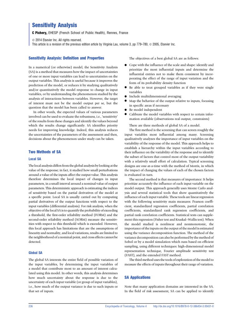 Sensitivity Analysis: Definition and Properties | Download Free PDF ...