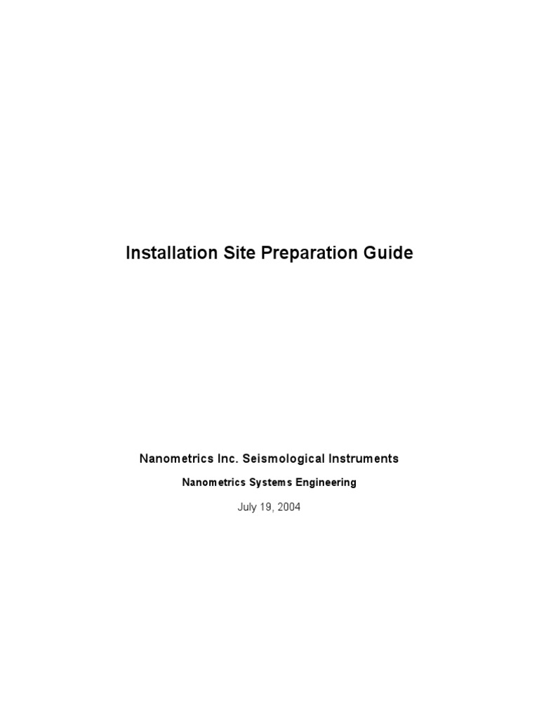 Installation Site Preparation Guide | PDF | Screw | Electrical Connector