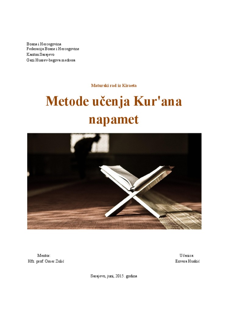 Metode Ucenja Kurana Napamet PDF | PDF