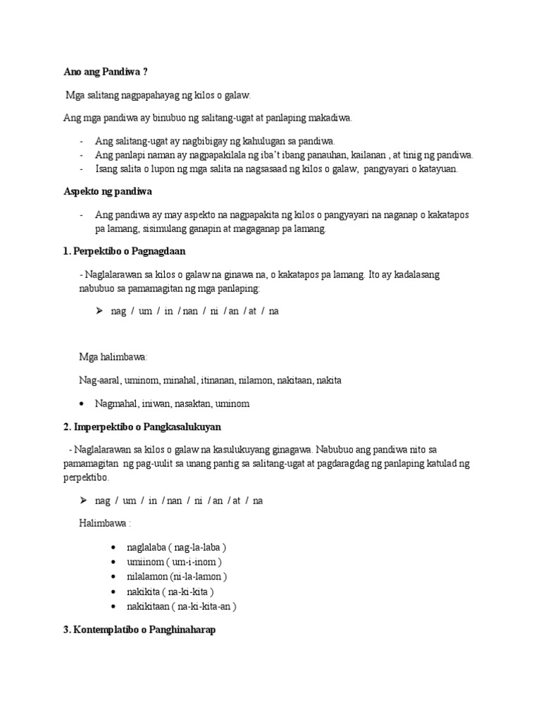 Ano Ang Pandiwa | PDF