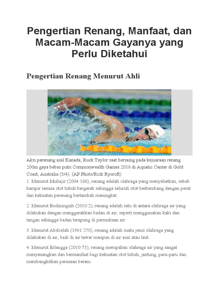 Kliping Renang | PDF