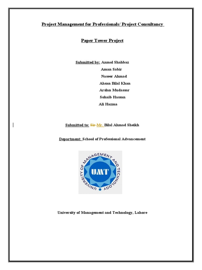 Paper Tower Project (REPORT) | PDF | Project Management | Engineering