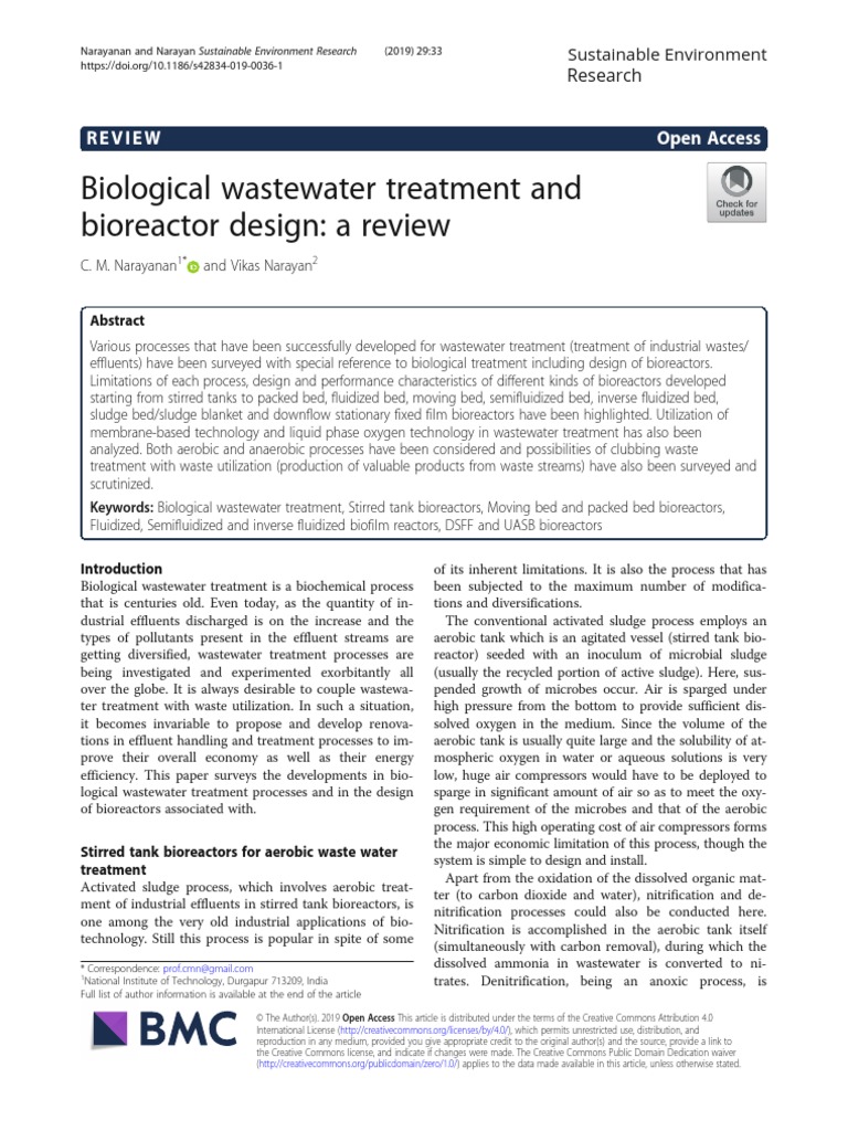Bioreactor Wastewater Treatment | PDF | Sewage Treatment | Anaerobic ...