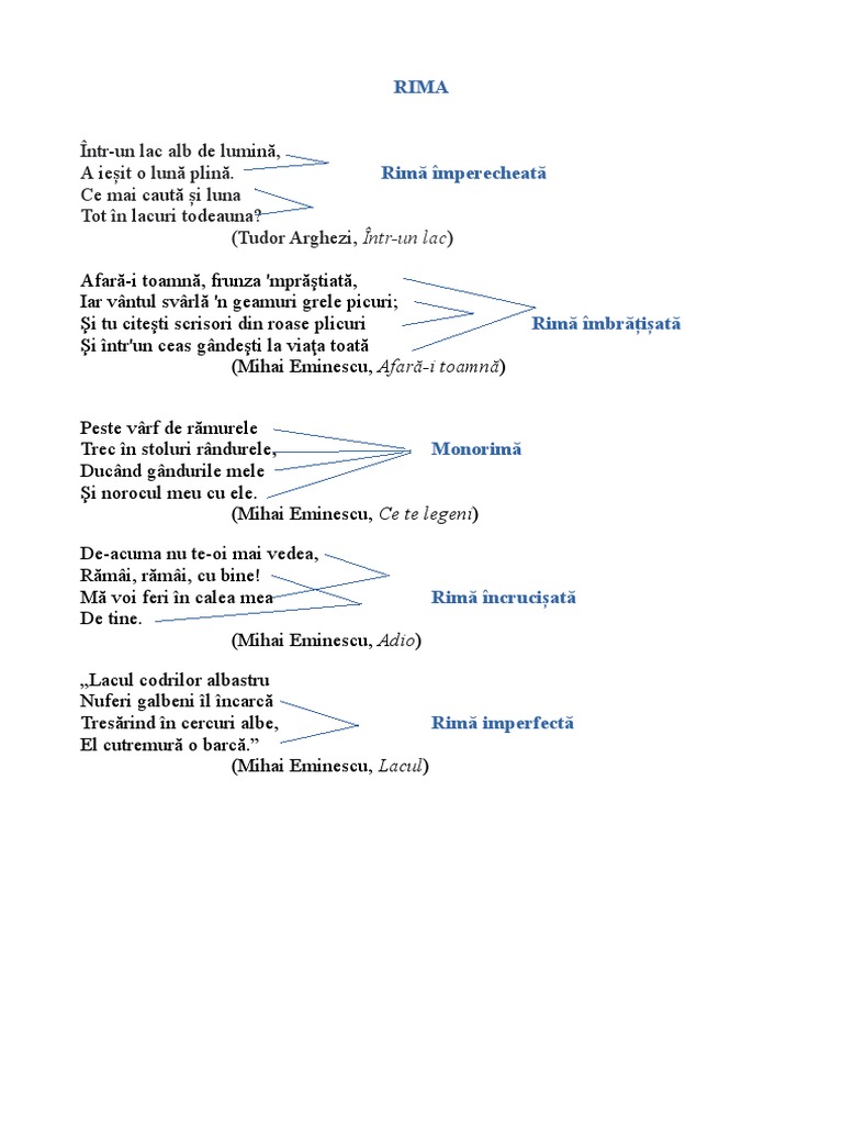 Tipuri de Rima | PDF
