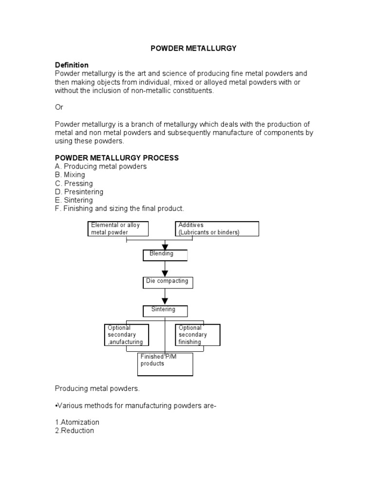 Powder Metallurgy Process Overview | PDF | Sintering | Metals